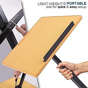 Pyle Portable Floor Lectern Podium Stand-Height Adjustable Steady Standing Design Teacher Speaker Lecture Classroom Presentation Stand, Laptop Computer Book Holder w/ Slanted Top Shelf PLCTND44,BLACK