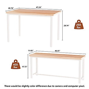 MOOSENG Kitchen Table Benches, 4-6 Person Space Saving Small Dining Sets Metal Frame and MDF Board for Breakfast Nook, Living Room, Apartment, Beige