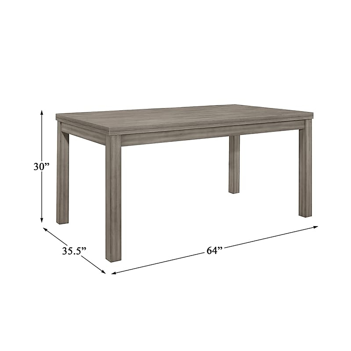 Homelegance Lexicon Bainbridge 64" Transitional Wood Dining Room Table in Weathered Gray
