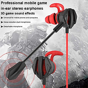 Wired Gaming Headset,in-Ear Earphones,Noise Cancelling Stereo Game Earbud,Microphone for Cellphones PC PS4