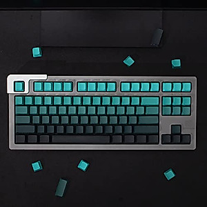 Gradient Cyan Side Print Keycaps OEM PBT Double Shot Custom Keycaps Set Fit for 61/64/87/104/108 Cherry Mx Switches Mechanical Keyboard
