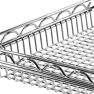 Seville Classics UltraDurable NSF Commercial Heavy Duty Metal Rolling Utility Cart, w/ Steel Shelves, Handle Bar for Restaurant, Garage, Warehouse, Kitchen, Office, Deep Top Basket (34.75"W x 18.25"D)