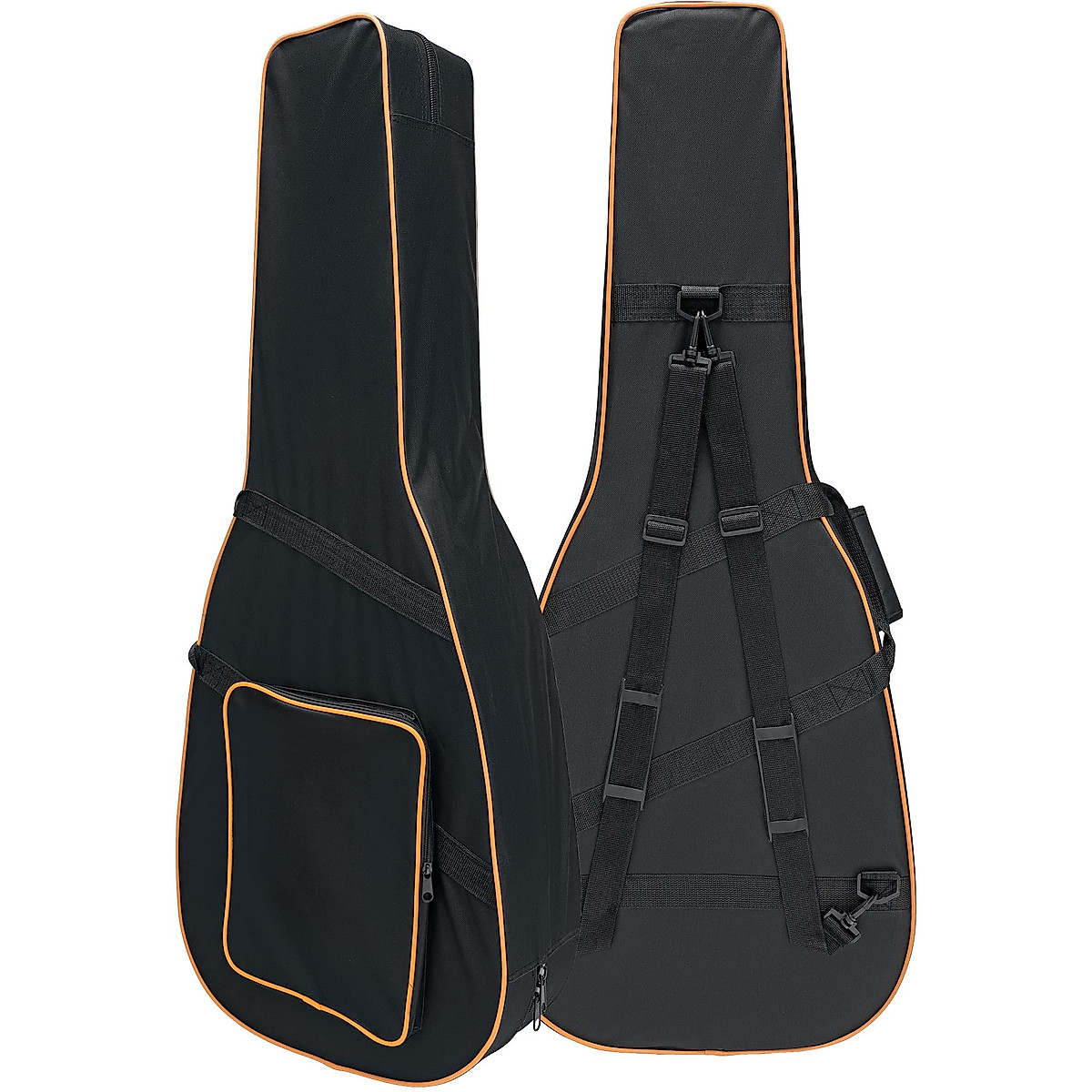 Knox Gear KN-SGC01 Acoustic Dreadnought Guitar Lightweight Hard-Foam Case w/ Back Straps, black