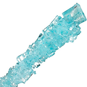 Candy Envy - Light Blue Rock Candy Sugar Sticks - Cotton Candy Flavored - 12 Indiv. Wrapped