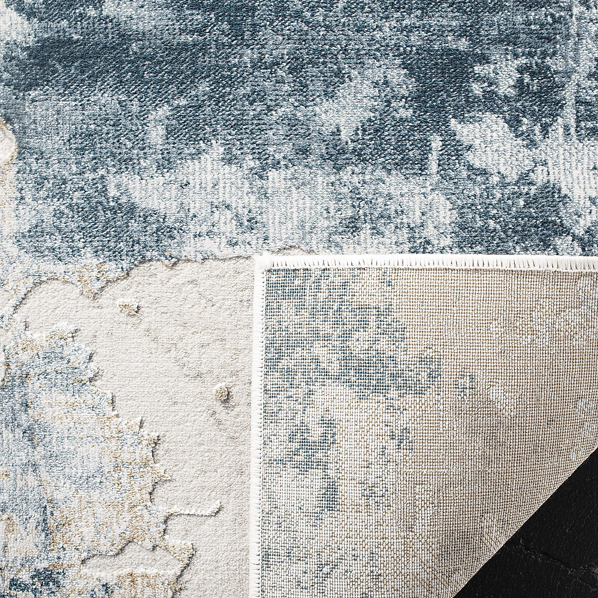 SAFAVIEH Vogue Collection Runner Rug - 2' x 12', Beige & Turquoise, Modern Abstract Design, Non-Shedding & Easy Care, Ideal for High Traffic Areas in Living Room, Bedroom (VGE142B)