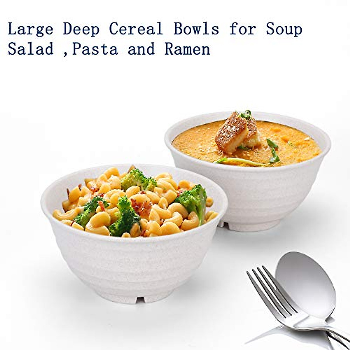 Homestockplus Unbreakable Cereal Bowls 30 OZ Ramen Bowl Microwave and Dishwasher Safe BPA-Free Eco-Friendly Deep Soup Bowl for Cereal, Salad, Soup, Rice（NOT CERAMIC） [Set of 8]