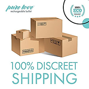 pure love Vibrator Bullet, Rechargeable, Waterproof, Adult Sex Toy, Smoky Silver, 3"