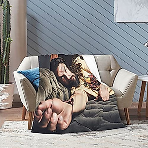 Ultra-Soft Jason Momoa Blanket, Fleece Collage Throw Blankets for All Season, Lightweight Soft Micro Flannel Blanket for Couch, Dorm, Bedding Blankets 50"X40"
