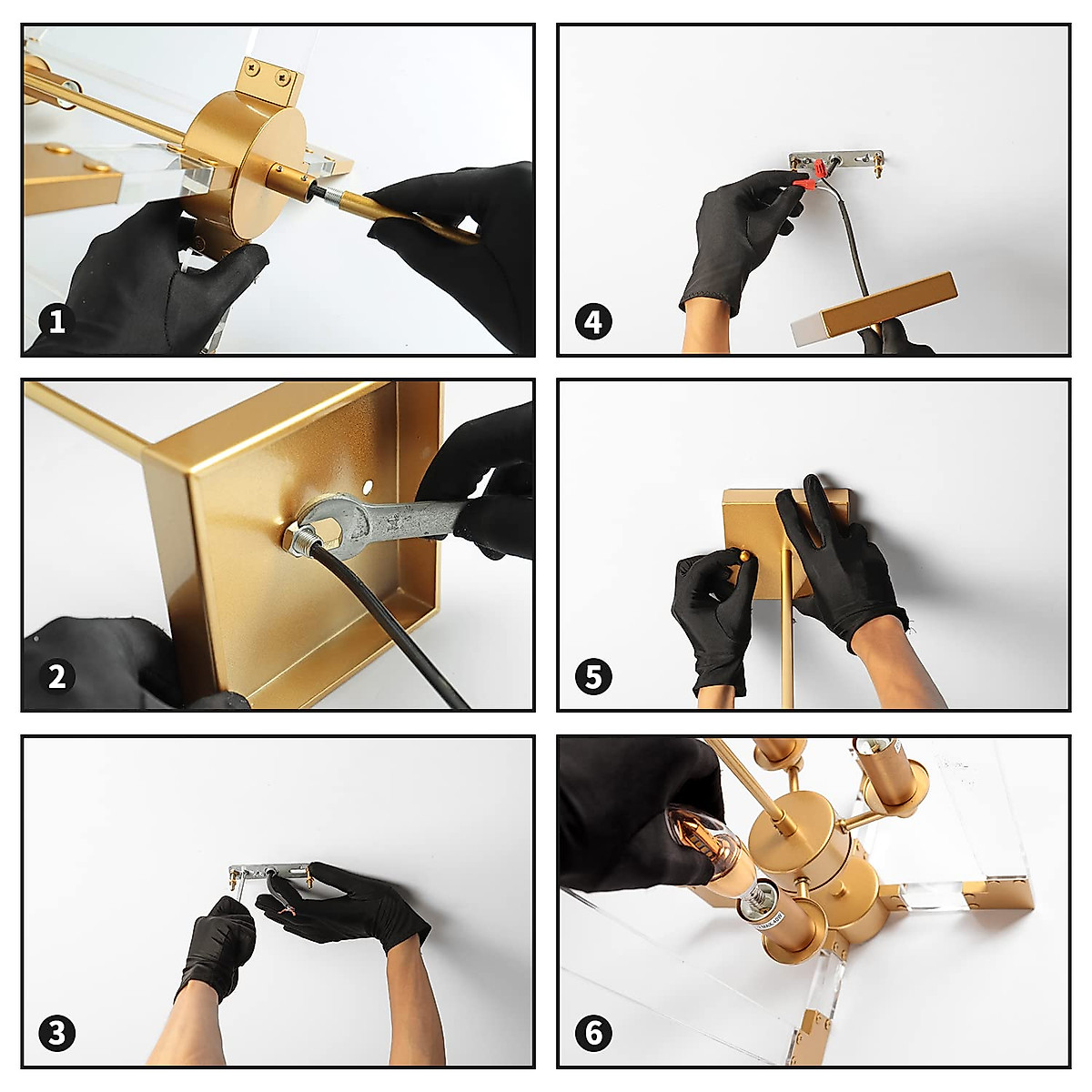 HOTIPRO Modern Gold Chandelier Contemporary Gold Pendant Light 4-Light Hanging Light Fixture for Living Room Dining Room Foyer Kitchen W13.78 Inches… B0C9LZPTXK