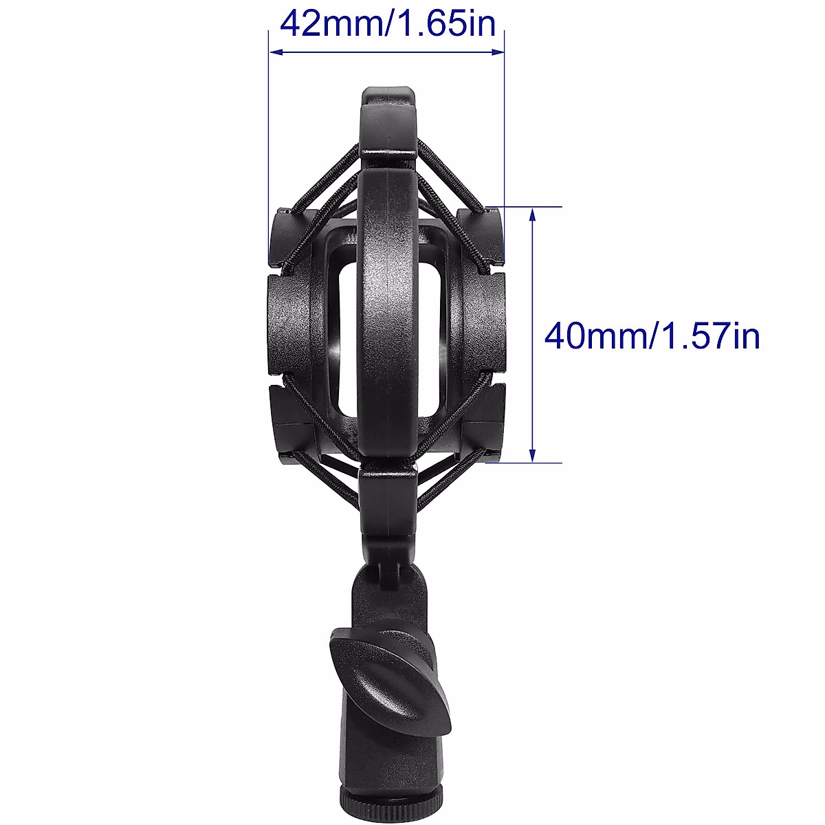Microphone Shock Mount LUORNG Universal Black Anti-Vibration Mic Holder for 42~46mm/1.65~1.81in Diameter Studio Condenser Mic, Mic Clip Holder