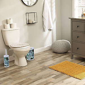 EVIDECO French Home Goods Tropical Printed Trash Can Wastebasket Plastic 4.5-liters-1.2-Gal