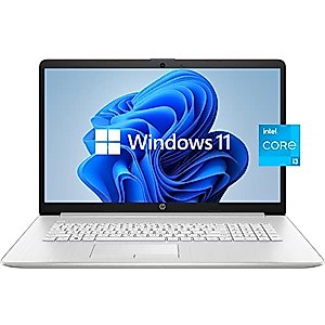 HP 2022 Pavilion 17 Laptop, 17.3In HD+ Anti-Glare Display, 11th Gen Intel Core i3-1115G4, 8GB RAM, 256 GB PCIe SSD, Wireless-AC, Windows 11, Silver (Lasted Model), 17-30.99 inches