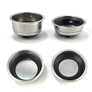 cdipkif 2Pack Pressurized Coffee Filter Basket 51mm Coffee Portafilter Basket Detachable Espresso Machine Portafilter Basket Replacement (single double serving suit)