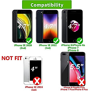 KRHGEIK Wallet Case for iPhone SE 2020/SE 2022/iPhone 8/iPhone 7,Women Butterfly Embossed PU Leather Stand Card Slots Wrist Strap Flip Folio Cover for iPhone 6/6S/7/8/SE 2nd/SE 3rd Gen (Purple)