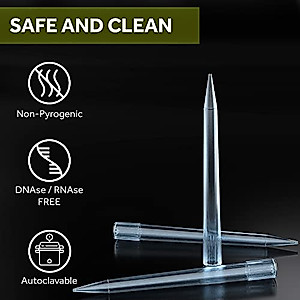10mL Pipette Tips 100 pcs, 10ml Universal Plastic Pipette Tips, Clear, Non-pyrogenic, DNAse/RNAse Free, Autoclavable,Lab Pipette Tips Small Mouth