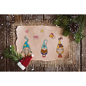 Christmas Gnomes Clear Stamps and Dies for Card Making, Xmas Snowflake Words Transparent Rubber Stamps Christmas Santa Gnomes Die Cuts Seal for DIY Scrapbooking