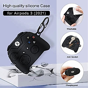 [2Pack] Game Controller Airpods 3 Case, 3D Cute Fashion Cool Design Airpod 3 Cover, Unique Stylish Funny Protective Skin Accessories Airpods 3rd Gen Silicone Case for Kids Boys Girls Teen