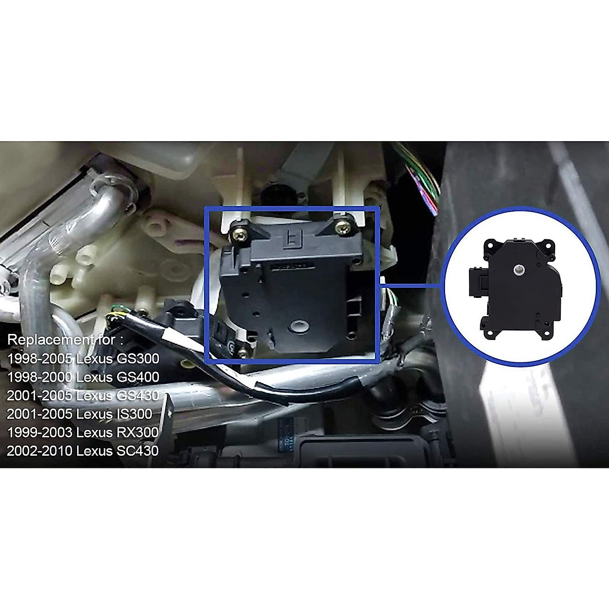 Mode HVAC Air Door Actuator Replacement for Lexus 97-05 GS300 GS400 GS430 IS300 RX300 2002-2010 SC430 Replaces 8710630371 604-917 87106-30371 Dorman 604917 Air Conditioner Blend Heater Servo Unit