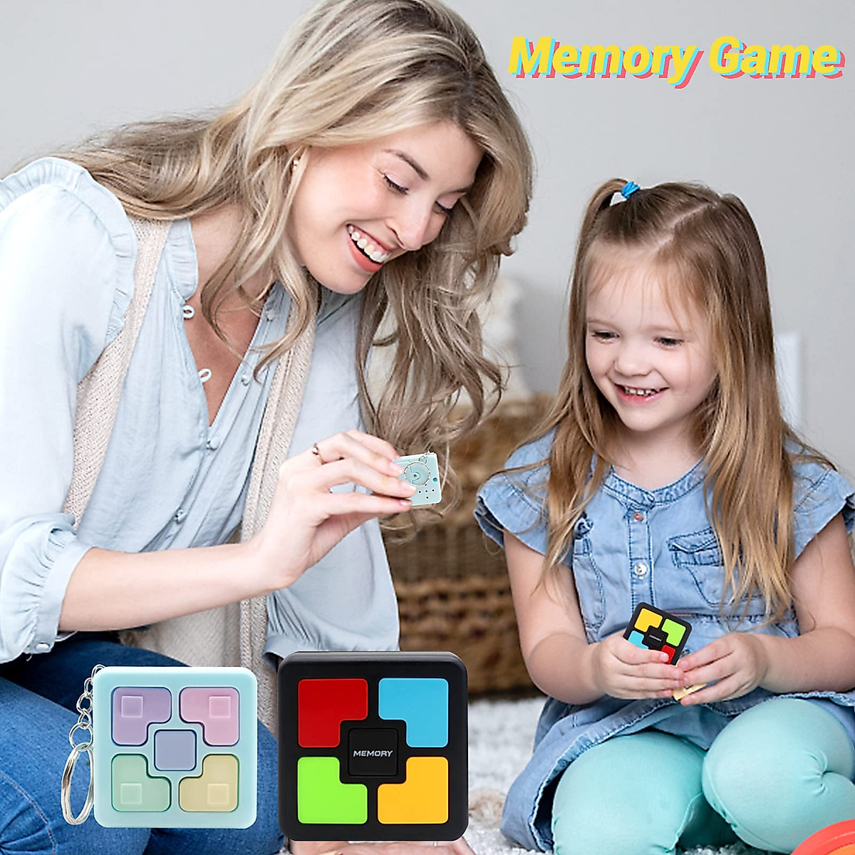 YALAOBAN Memory Game,2 Pack,Brain Games,Memory Training Puzzle Toy,Handheld Games Flashing Cube,for Kids,Teens and Adults