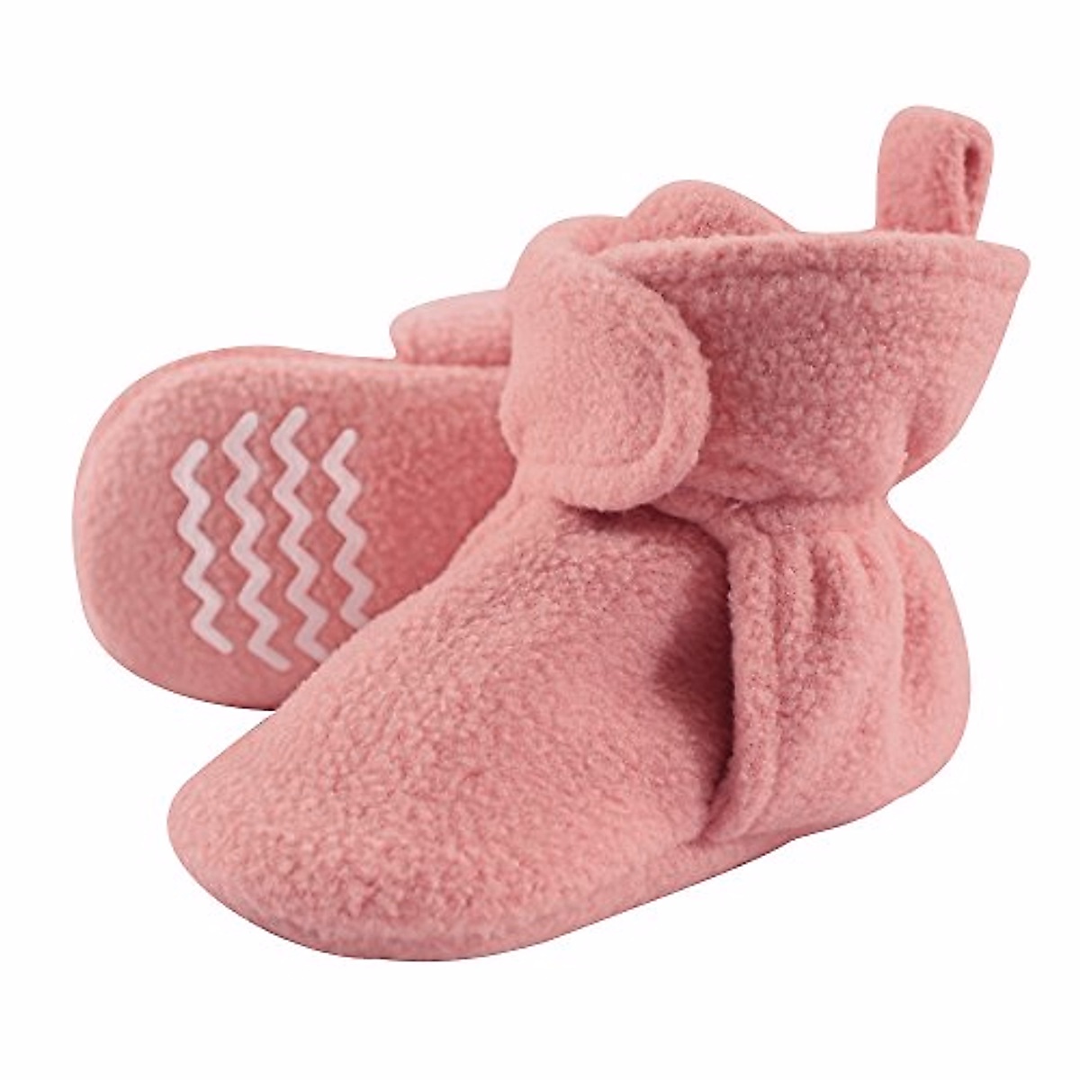 Hudson Baby Unisex-Baby Cozy Fleece Booties Slipper Sock, Strawberry Pink, 6-12 Months