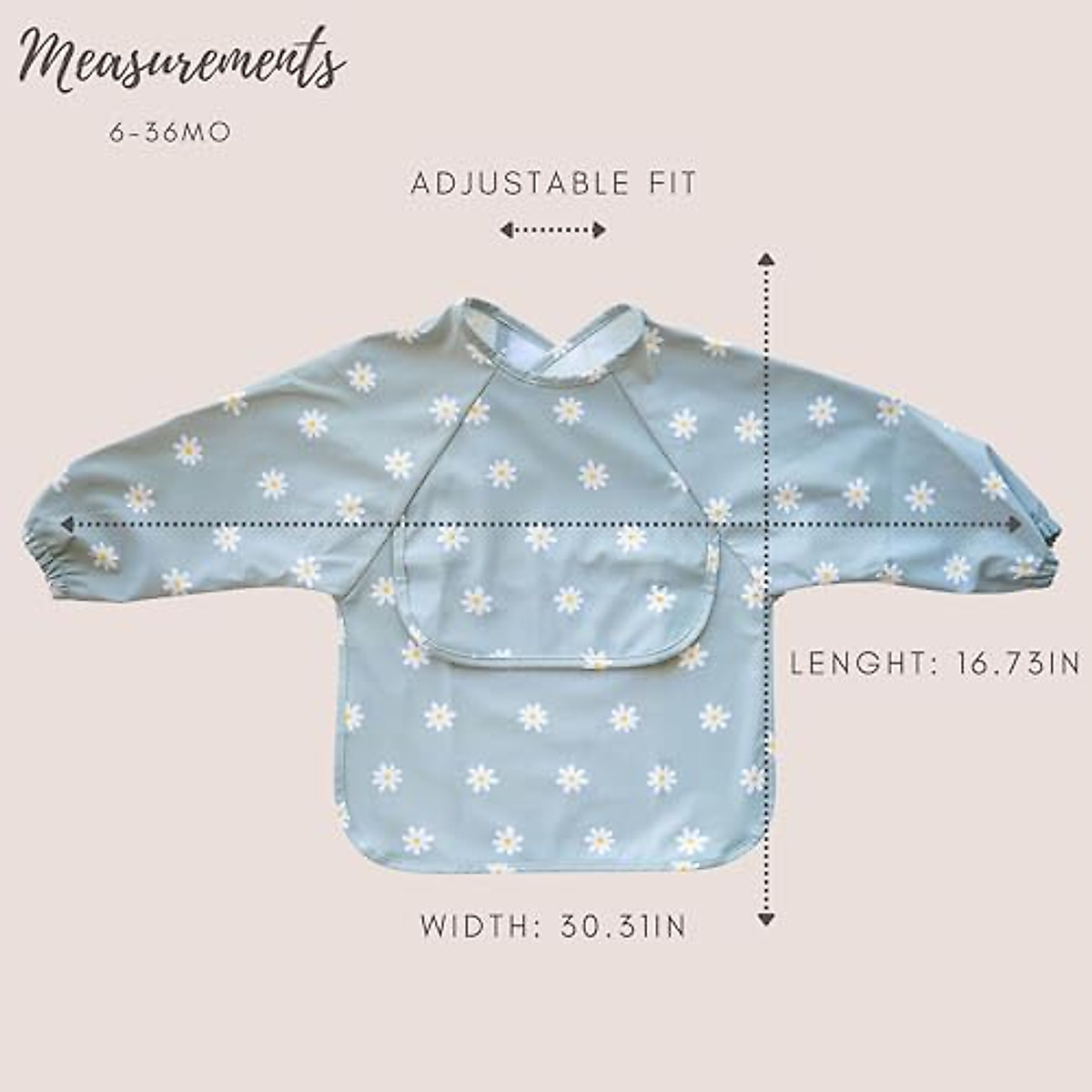 Zoe & Co Baby Bibs for Eating w/Food Catcher | Premium Soft Waterproof Bibs for Baby Led Weaning | Cute Toddler Bibs 1-3 years | Mess-proof Long Sleeve Bib | Baby Bib w/Adjustable Fit