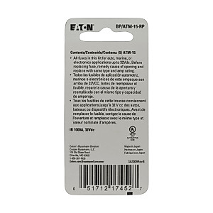 Bussmann BP/ATM-15 15 Amp Fast Acting Mini-Fuse, Blue