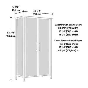 Sauder Summitt Station Storage Cabinet, L: 35.28" x W: 17.13" x H: 63.90", Pebble Pine