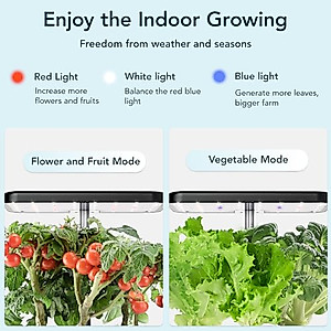 iDOO Hydroponics Growing System, 5-Pod Mini Indoor Herb Garden with Sprouter Tray, Sprouts Growing Kit for Cat Grass, LED Grow Light, Auto-Timer, Pump, Plant Germination Kit, Hydrophonic Planter Gift