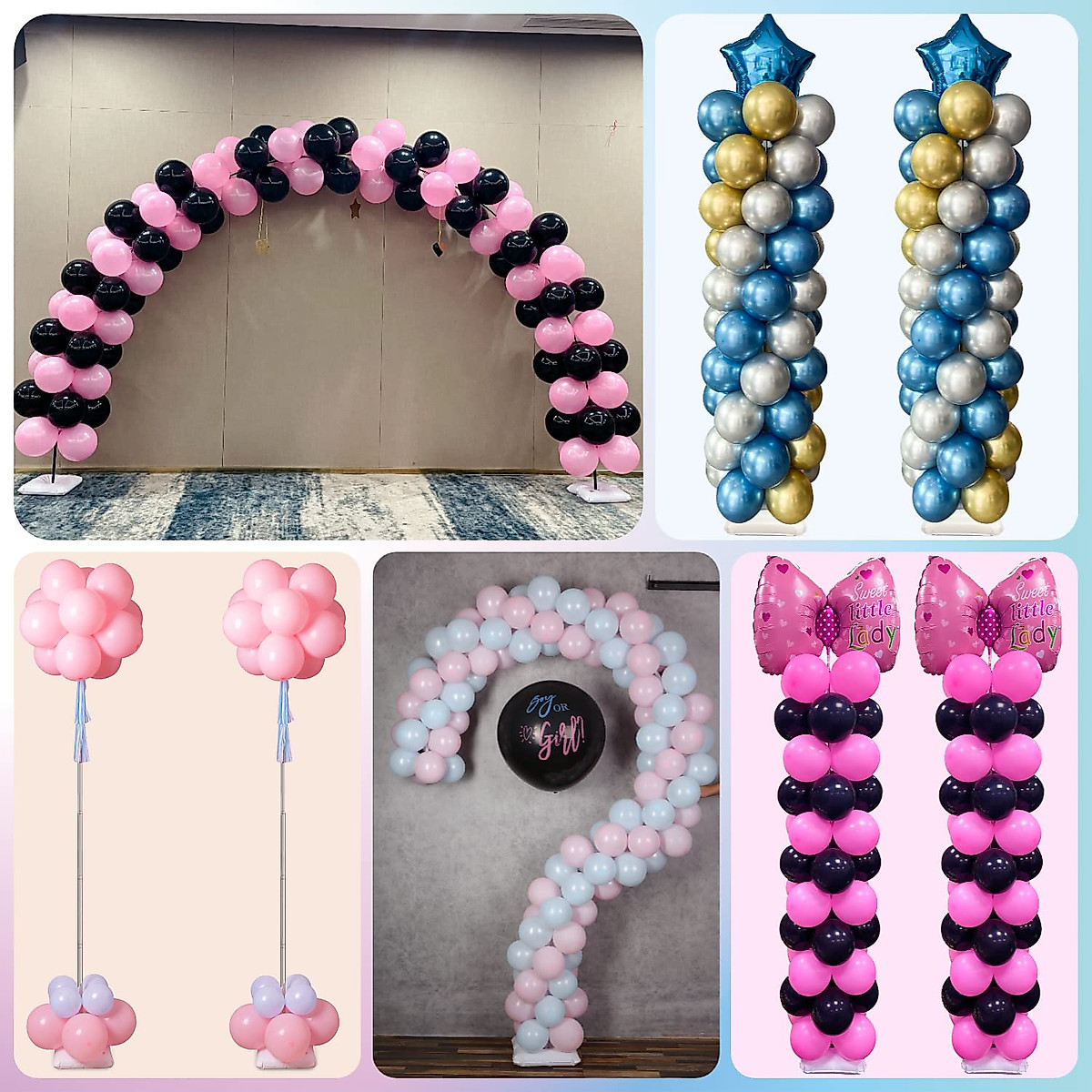 YALLOVE 4 Pack Water Weight Bags for Balloon Column Stand and Balloon Arch, Square Thickened Water Fillable Base for Party Supplies Accessories (Each 10 lb Weight)