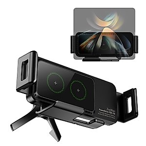 [Dual Coils] Wireless Car Charger, ZeeHoo 15W Fast Charging Auto-Clamping Car Mount, Qi Air Vent Phone Holder for Samsung Galaxy Z Fold/Flip 4 3 5G/S22/S21,iPhone 14 13 Pro Max, Google Pixel 6 Pro