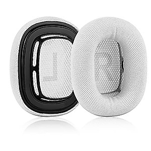 Jecobb Replacement Earpads for Apple AirPods Max Headphones with Mesh Fabric & Memory Foam Ear Cushions (Silver)