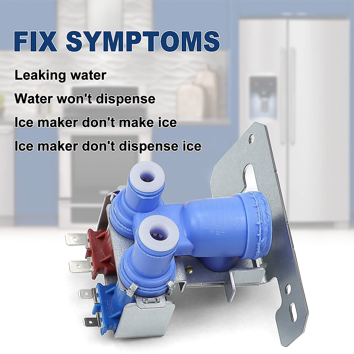 WR57X10032 WR57X33326 Refrigerator Water Inlet Valve by Fetechmate WR57X10032 Dual Solenoid Valve Compatible with G-e Refrigerator Replace WR57X33326 WR57X10040 WR57X10064