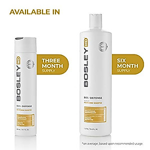 BosleyMD BosDefense Nourishing Shampoo for Light Thinning Hair (Color Safe), 33.8 fl oz.