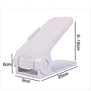 ZANBANG Shoe Organizer with Double Decker Storage for Closet,10 Pack Adjustable Shoe Slots Organizer ZML-284 (Black)