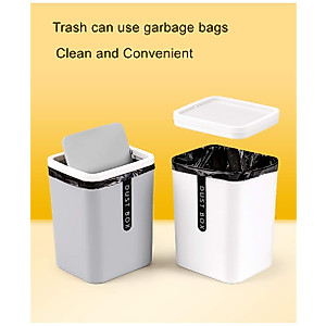 FuQ Mini, Desktop trash can for Office Desktop Coffee Table Kitchen Small Garbage Can Colorful Plastic Shake Cover Bucket Small Paper Basket