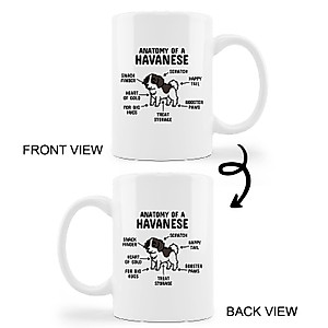 kunlisa Funny Havanese Mug Cup,Anatomy of a Havanese Ceramic Mug-11oz Coffee Milk Tea Mug Cup,Gifts For Dog Lovers Havanese Mom Dog Mom Women Men Teen Girls,Pet Lovers Coworkers Gifts