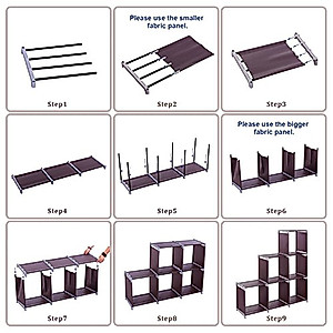 Ochine Cube Storage 6 Cube Closet Organizer Shelves Storage Cube Organizer Bookshelf DIY Closet Organizer Storage Cabinet Shelving Bins Bookcase for Home Bedroom Living Room Office (Ship from USA)