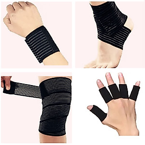 Baisunt 6 Pack 2 Inches Cohesive Bandage Self Adhesive Wrap Elastic Self Adherent Vet Wrap Breathable Self Stick Tape for Wrist, Ankle, Sports, Tatoo Wrap(5 Yards, White)