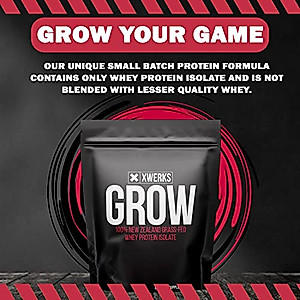 Xwerks Grow: Whey Protein Isolate Powder - Keto-Friendly - Soy & Gluten-Free - Nutrition Muscle Shake - 25g - 30 Servings for Optimum Strength Fitness - Easy-Digesting - Grass-Fed - Vanilla Flavor