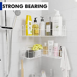 New England Stories 4 Packs Strong Wall Adhesives Waterproof Sticky Nail Free Transparent Adhesive Pad No-trace Adhesives Hook Strip for Shower Caddy, Bathroom Storage Shelves, Kitchen Racks