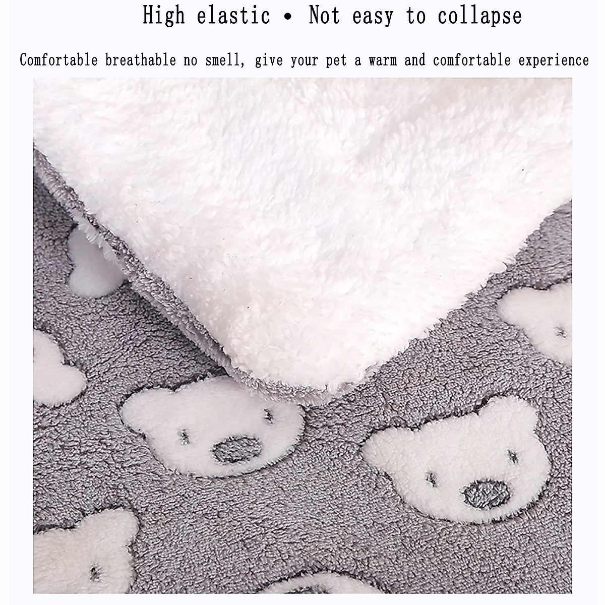 Cozy Calming Cat Blanket, Flannel Cushion for Pet Cozy Calming Blanket for Anxiety and Stress, Cozy Kitty Bed for Indoor Cats Calming Thick, Ultra Soft Pet Bed Mat (Grey Star, M (15.7" x 19.7"))