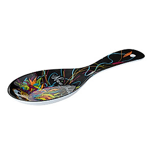 New Orleans Mardi Gras Black Feather Mask Plastic Souvenir Spoon Rest