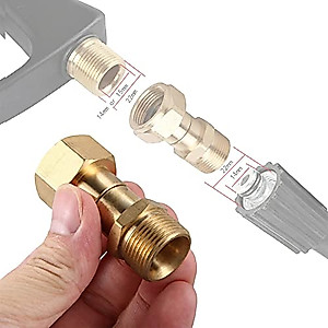 Leefasy M22 Adapter Thread Connector Cleaning Assembly M22 Female Anti-Winding Thickened Fittings Pressure Washer Joint for Garden Corner Floor