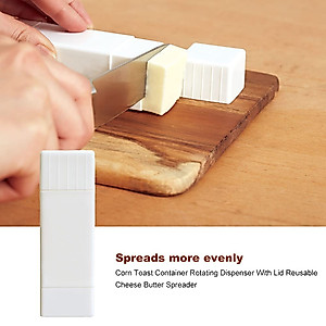 EKDJKK Butter Spreader, Butter Dispenser with Lid, Plastic Butter Stick Holder Container, to Spread Butter on Cookware, Baking Dishes, Corn, Toast, Waffles
