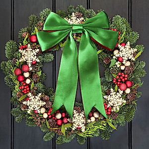 3 Rolls Christmas Ribbon 1.5 Inch 18 Yard Double Faced Ribbon Polyester Fabric Ribbon Roll for Christmas Tree Present Garland Bow Wreath Garland Wrapping Home Decoration (Green Red)