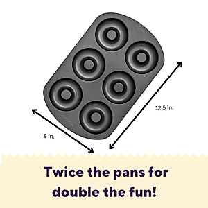 Wilton Non-Stick 6-Cavity Donut Baking Pans, 2-Count