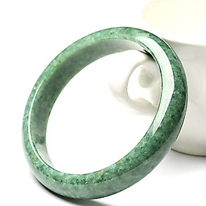 Natural Jade Bracelet, Healing Energy Hand Cutting Green Jade Stone Bangles for Women