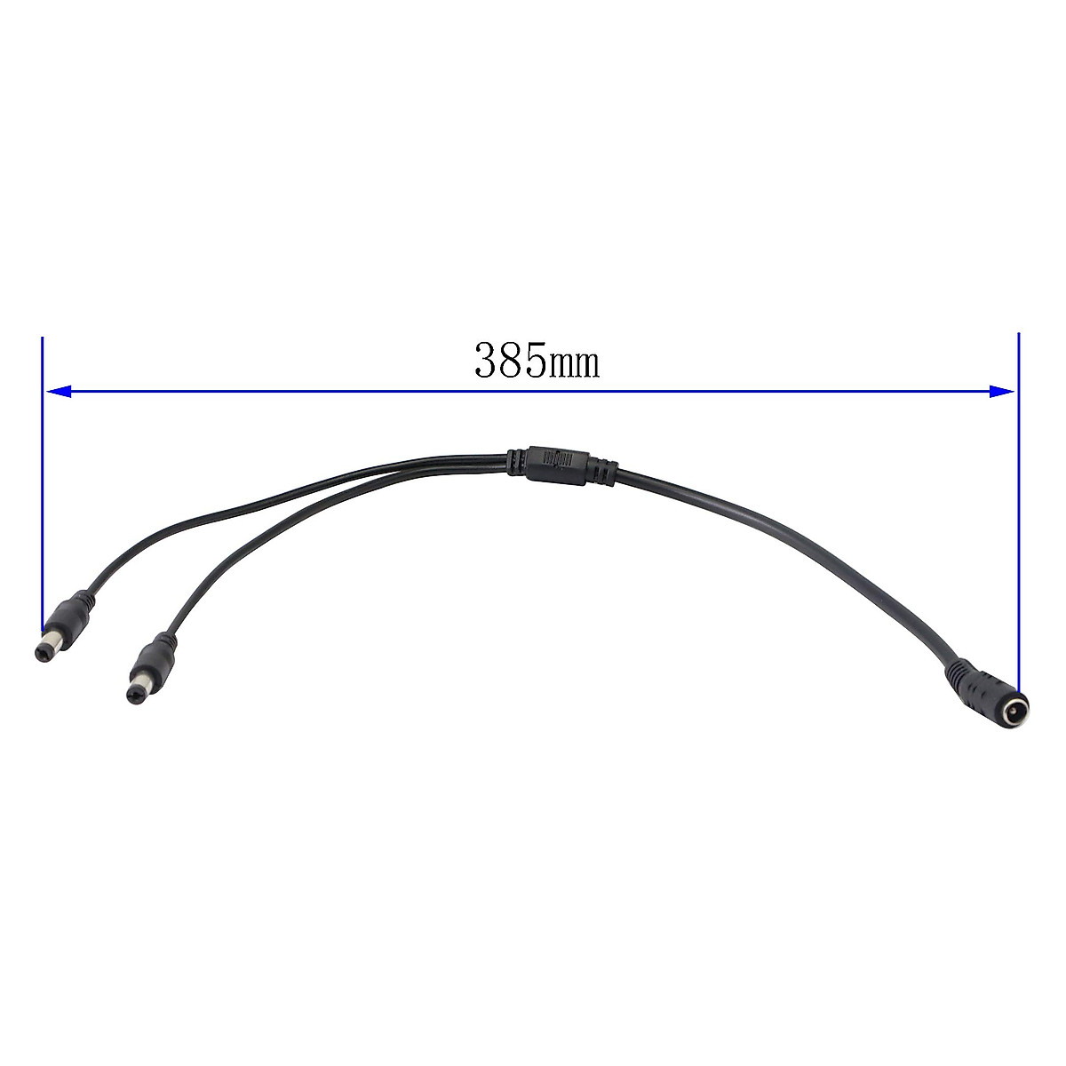 zdyCGTime 2Pack DC Power Female to Male Splitter Adapter Cable 1 Female to 2 Male 5.5mm x 2.1mm DC Power Supply Splitter Cord for Security CCTV Parking Security Cameras(1 to 2)