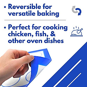 Jenaluca Silicone Baking Mat 2 Pack Non Stick with Cookie Measurements Heat Resistant for Cookies & Other Pastries or Meat,Pastry Mat,Non Slip- 16.5 x 11.6