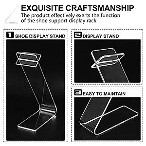 Mikikit High Heels Rack Shoe Display Holder Acrylic Shoe Display Rack, 2pcs Shoe Display Stand Acrylic Shoe Stand Sandal Display Rack for Sandal Sports Shoes Casual Shoe Stand Sports Shoe Rack